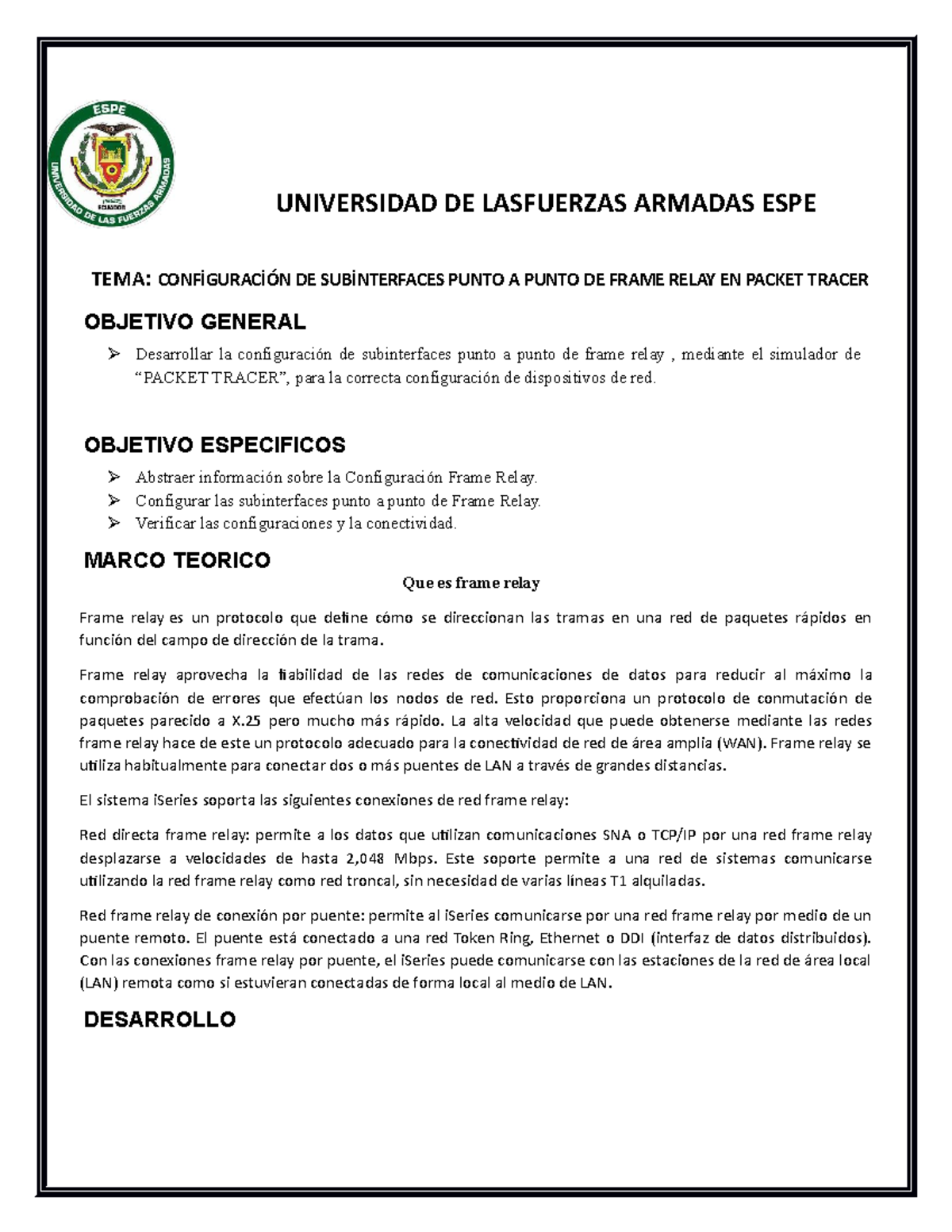 Configuring Frame Relay Point To Point Subinterfaces Universidad De Lasfuerzas Armadas Espe 
