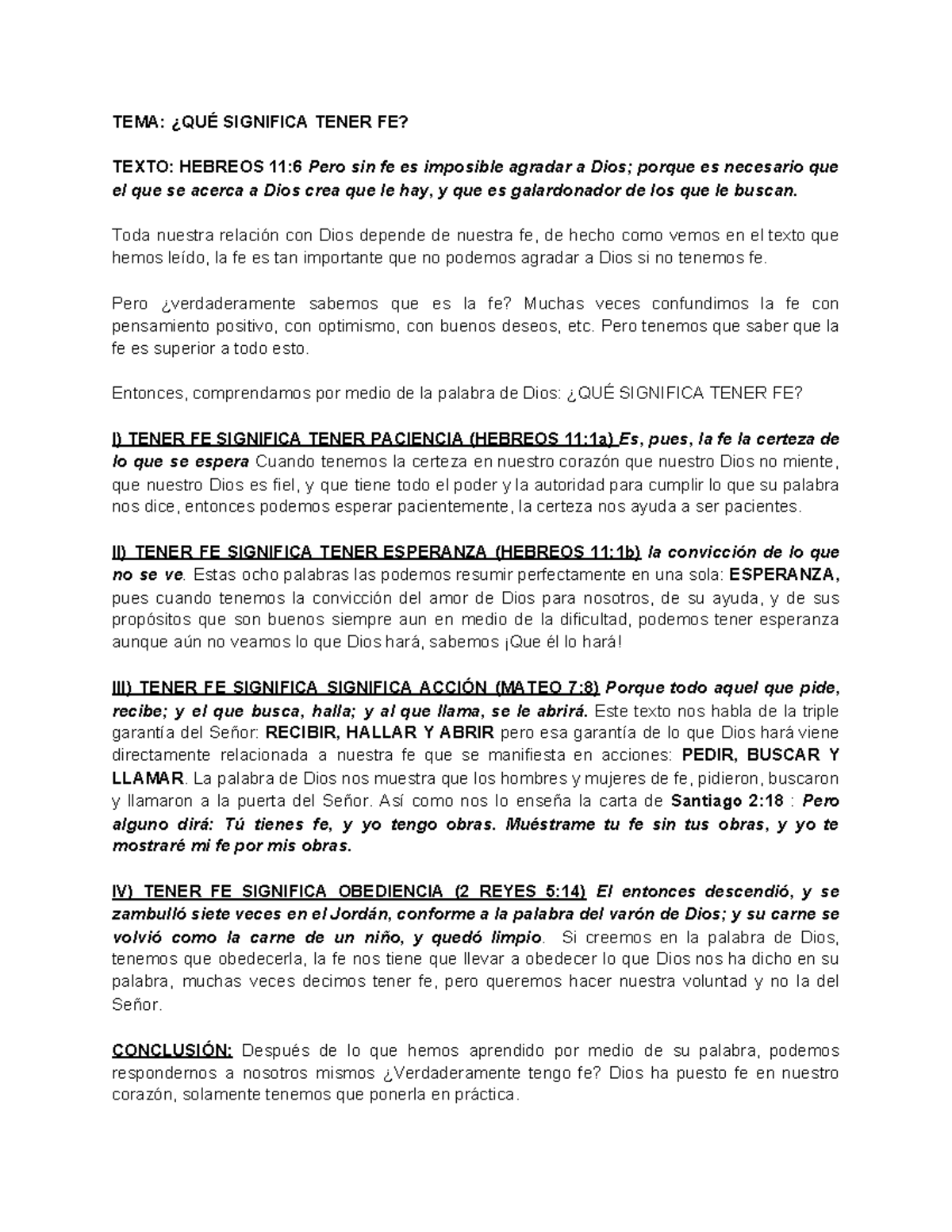 ¿QUE Significa Tener FE - TEMA: ¿QUÉ SIGNIFICA TENER FE? TEXTO: HEBREOS ...