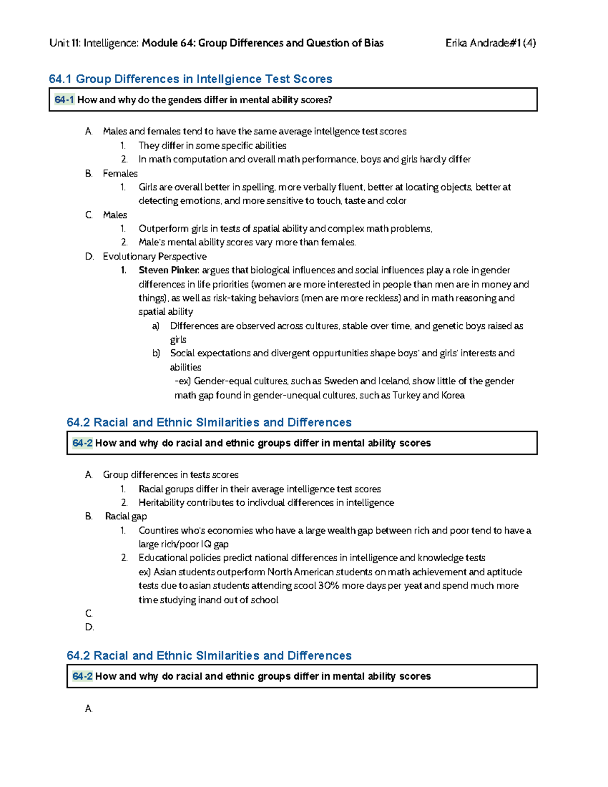 Module 64 Outline EA - Unit 11: Intelligence: Module 64: Group ...