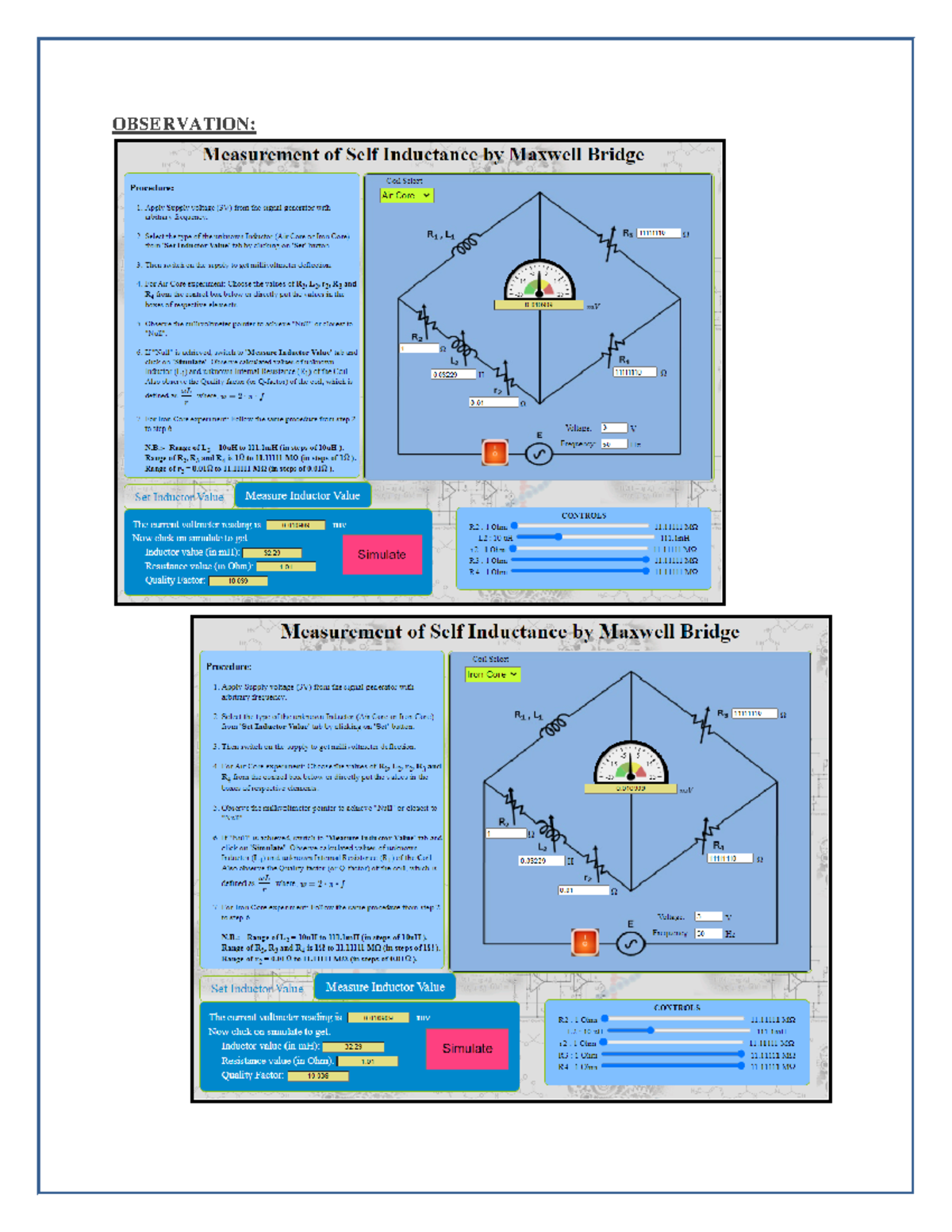 Electronics and Measurement Lab File-4 - OBSERVATION: QUIZ: EXPERIMENT ...