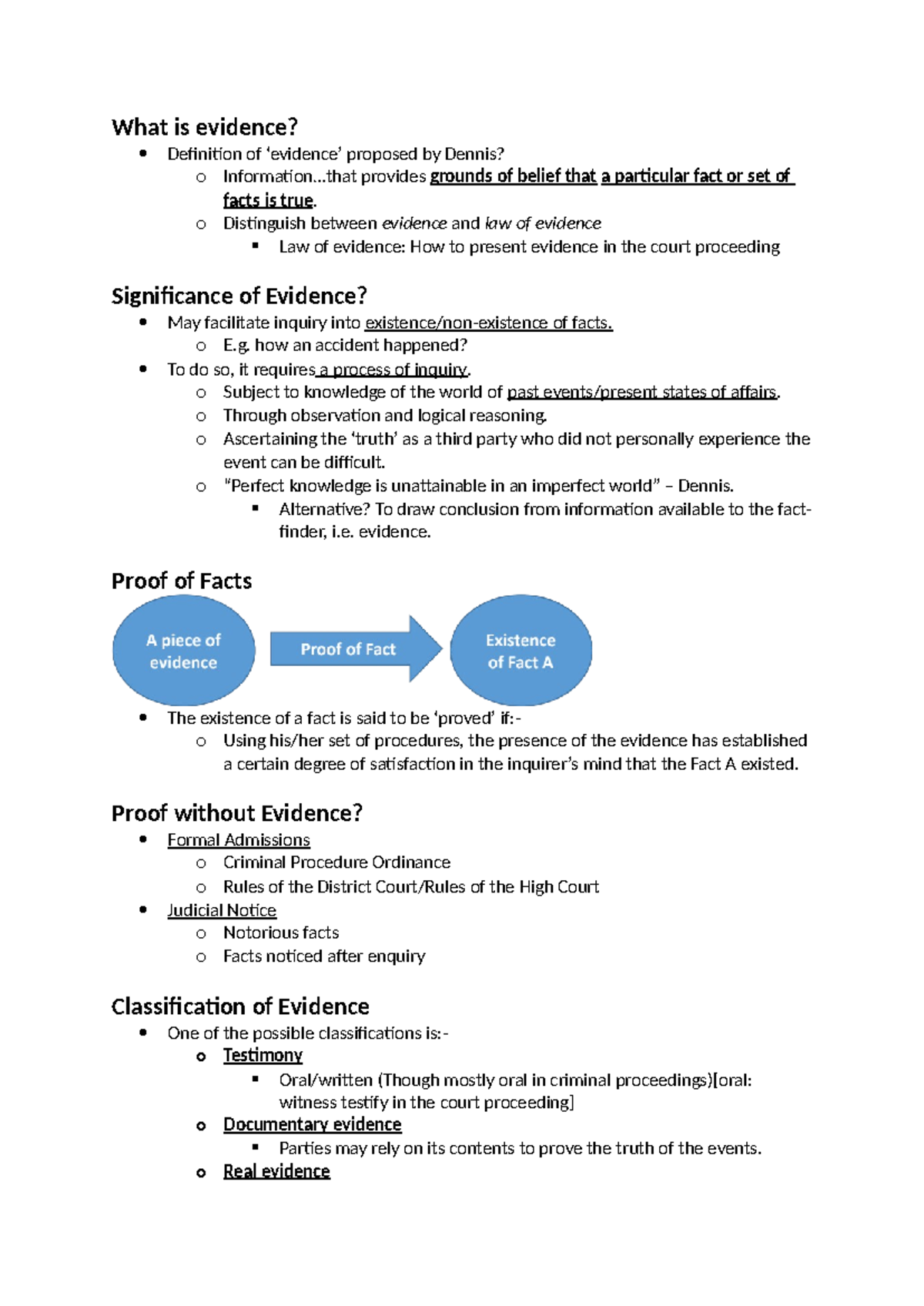Lecture 1 - What is evidence? Definition of ‘evidence’ proposed by ...