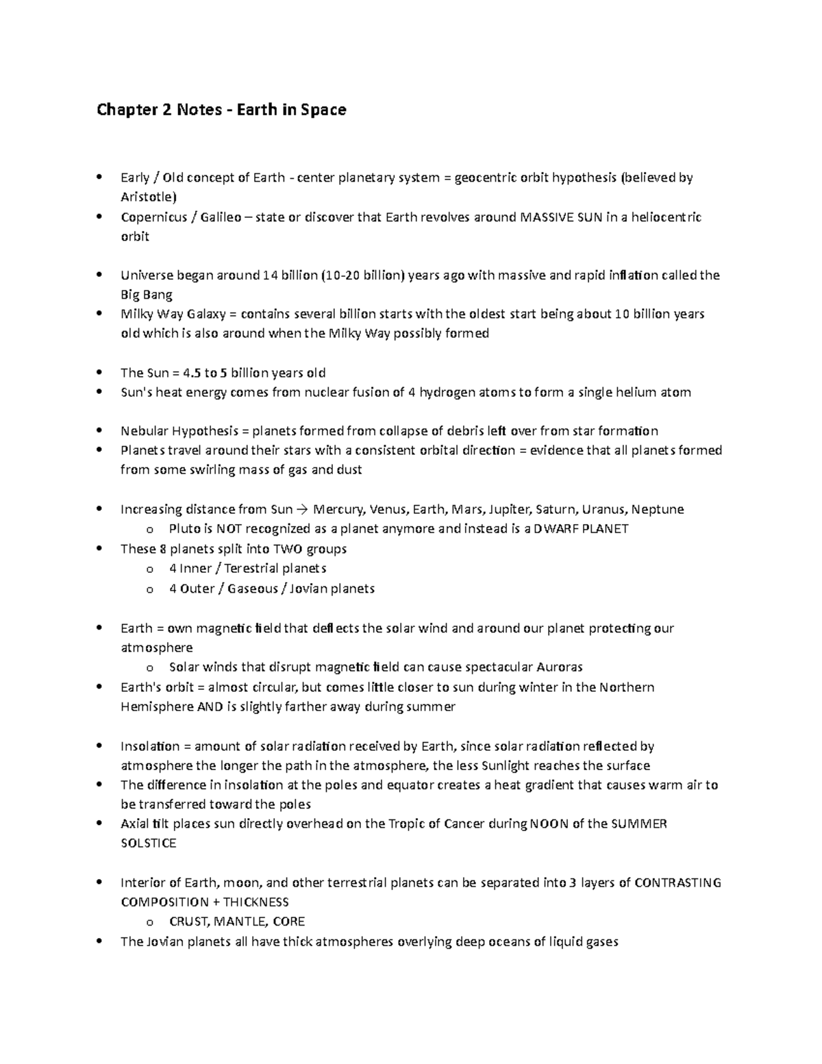 Chapter 2 Geo - This Document Provides Lecture and Reading Notes From ...