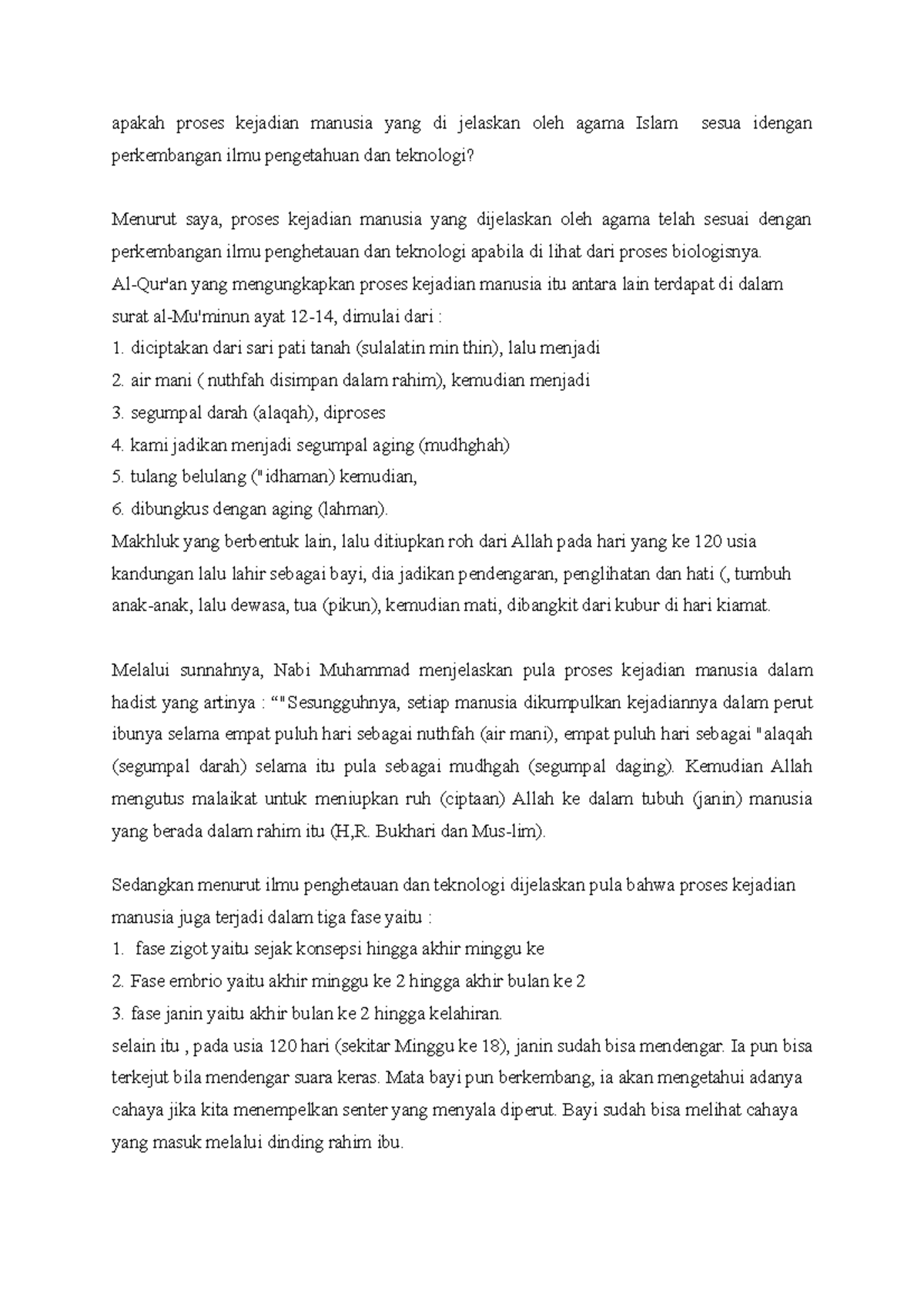 Forum agama 1 dan teori ekonomi - apakah proses kejadian manusia yang ...