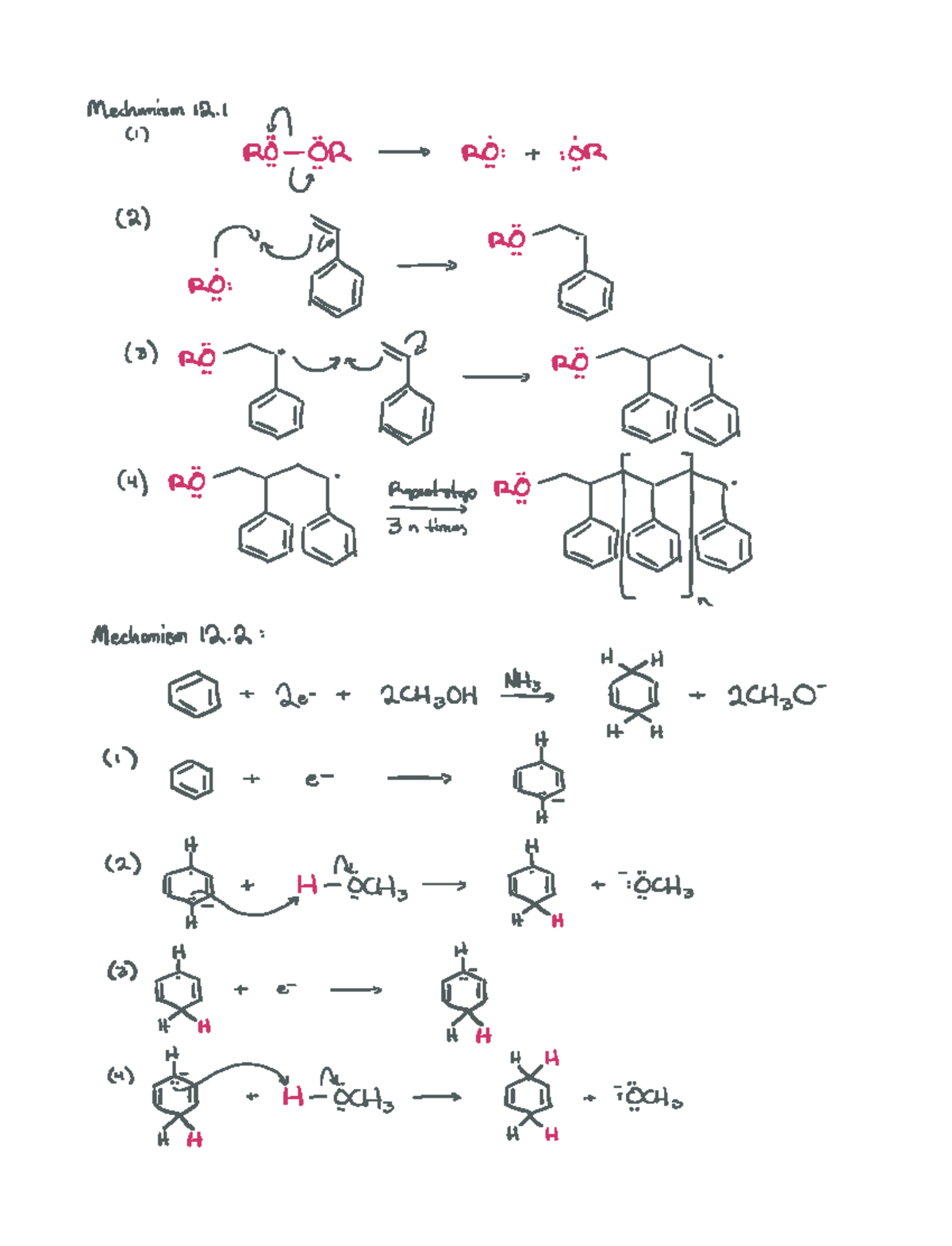 ORGO Mechanism Sheet Organic 2 - Mechanism12. R R re t ion 2 REYE ray I ...