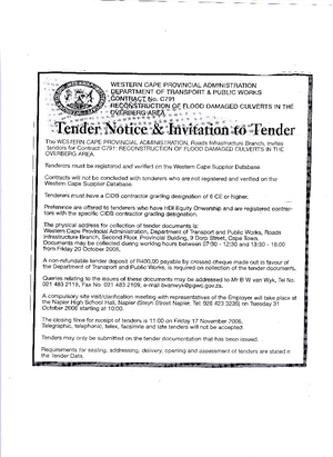 9 - Role of the PQS in tendering Process - S004WAL - Studocu