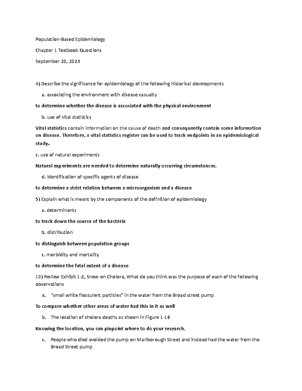 Module One homework - Answer to chapter one questions - Population ...