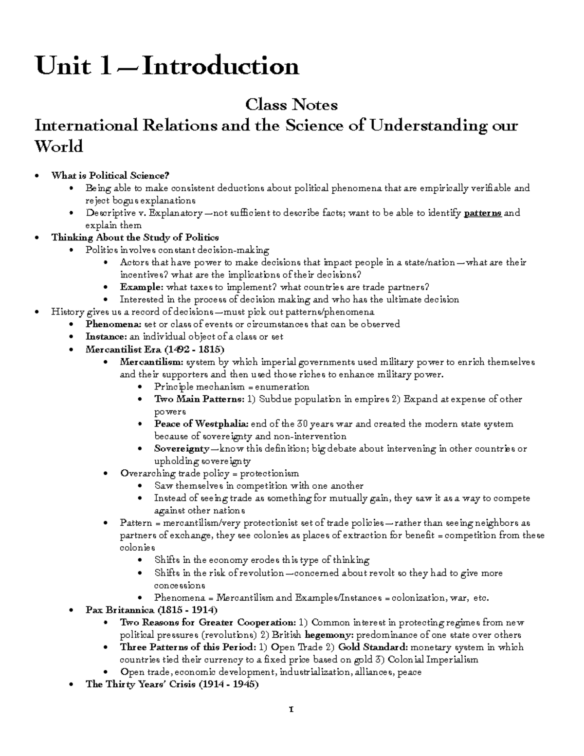 IP Unit 1 Class Notes - Unit 1 - Unit 1—Introduction Class Notes ...