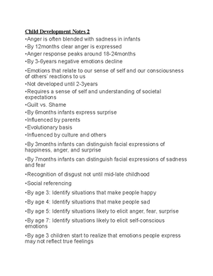 Child Development Notes 3 - . may be able to figure it out but there is ...