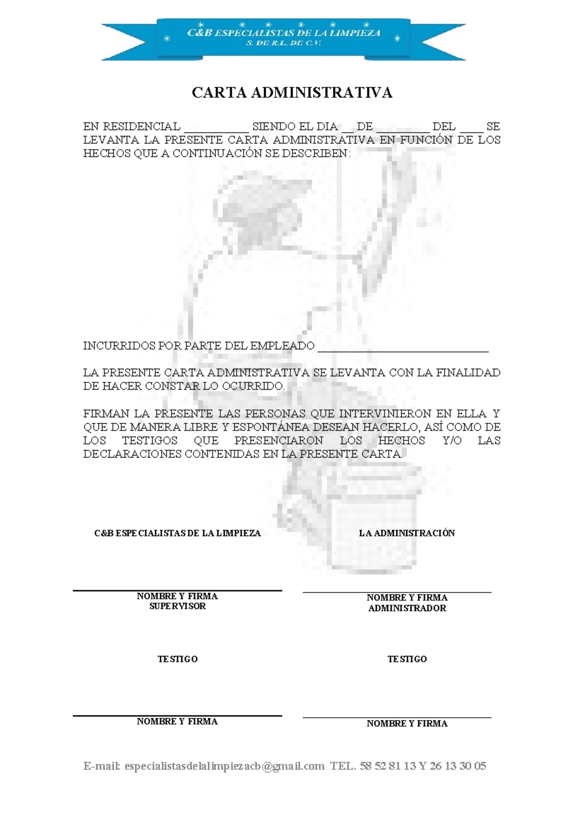 Carta administrativa En Blanco - CARTA ADMINISTRATIVA EN RESIDENCIAL ...