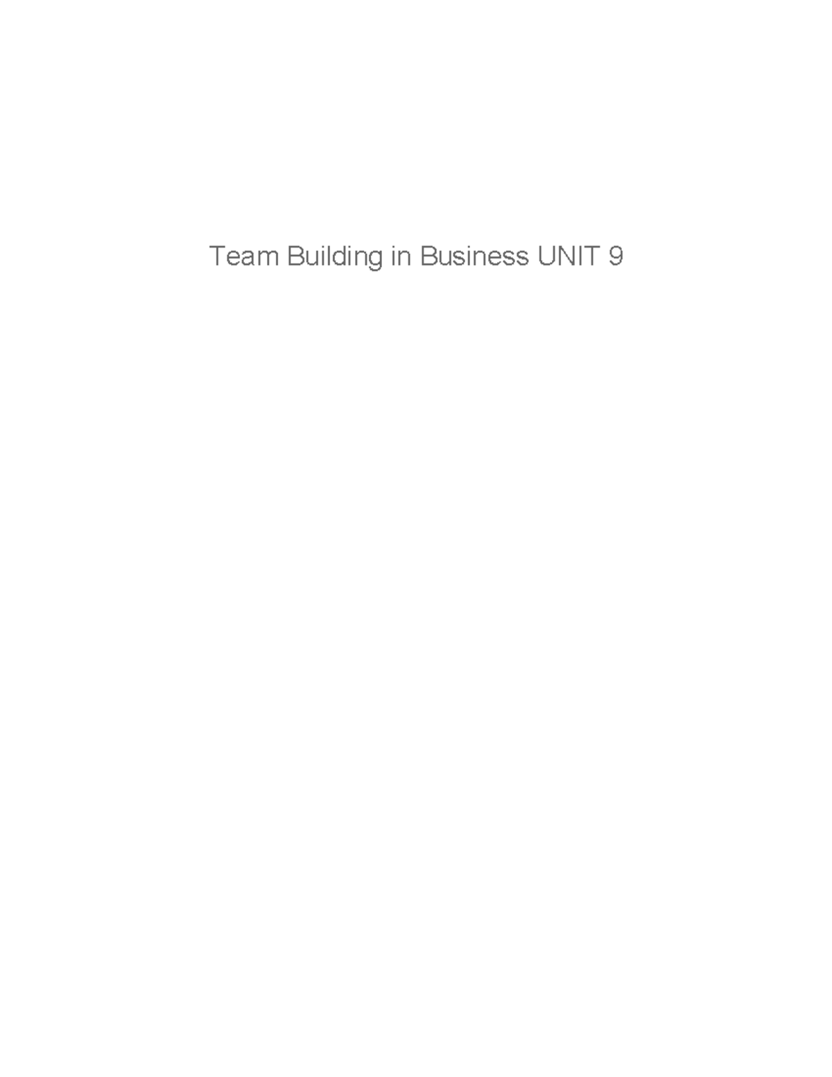 Team-building-in-business-unit-9 A2 - Team Building in Business UNIT ...
