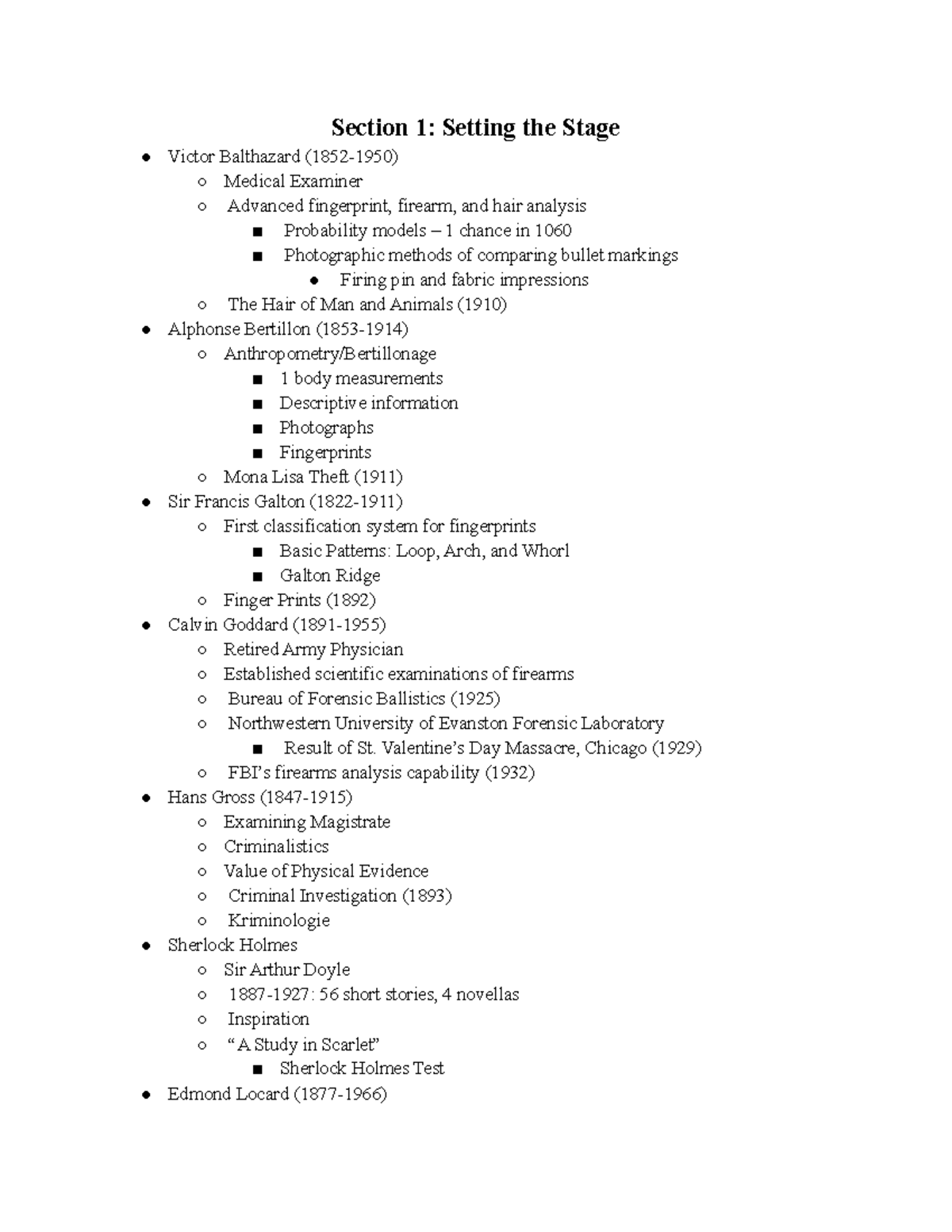 CJ 290 Intro to Forensic Science Section 1 - Section 1: Setting the ...