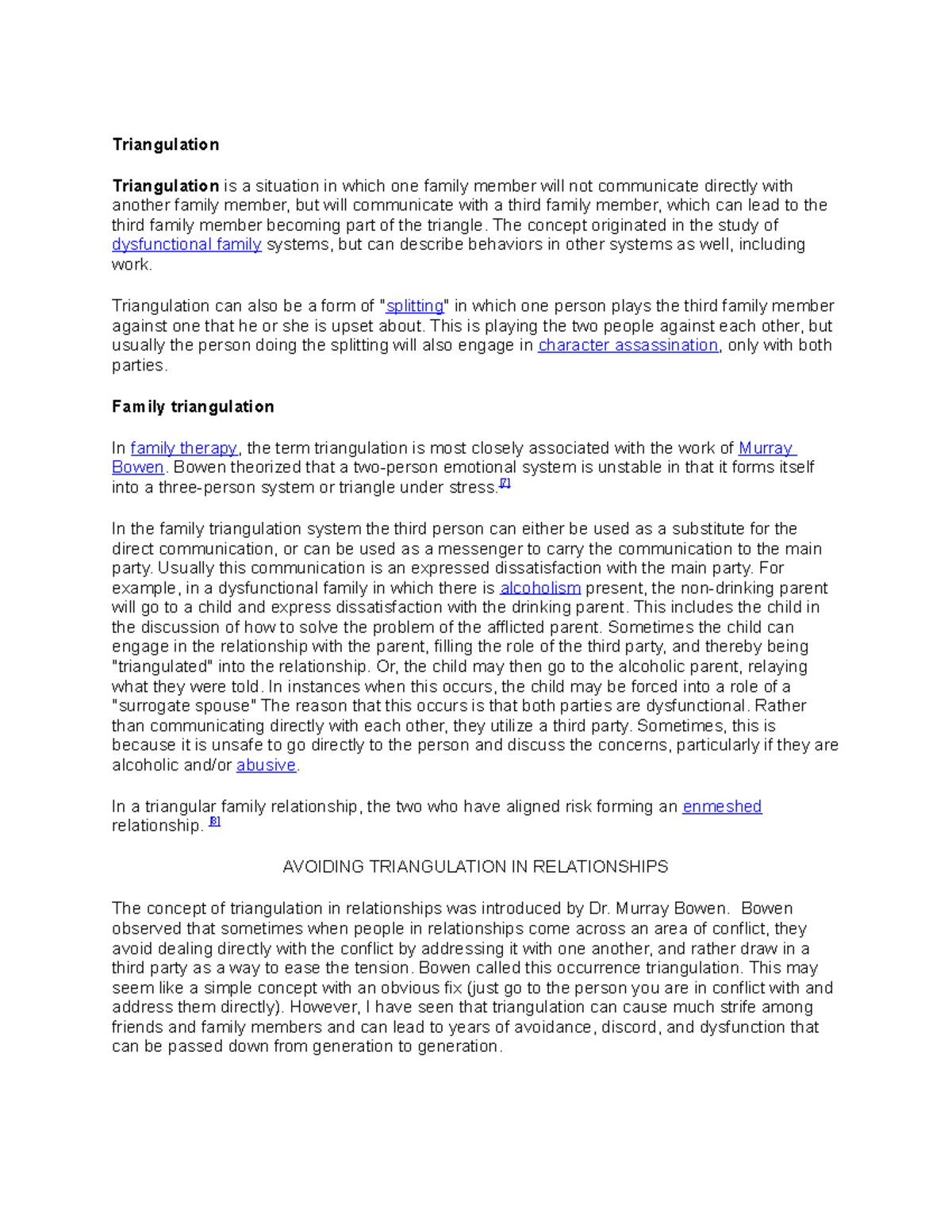 Ch. 5-Family Triangulation - Triangulation Triangulation is a situation ...