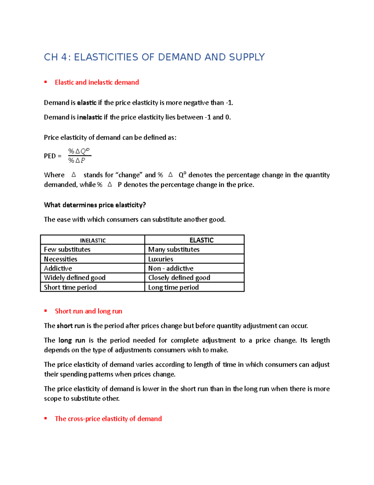 Part 2 - Positive Microeconomics - CH 4: ELASTICITIES OF DEMAND AND ...