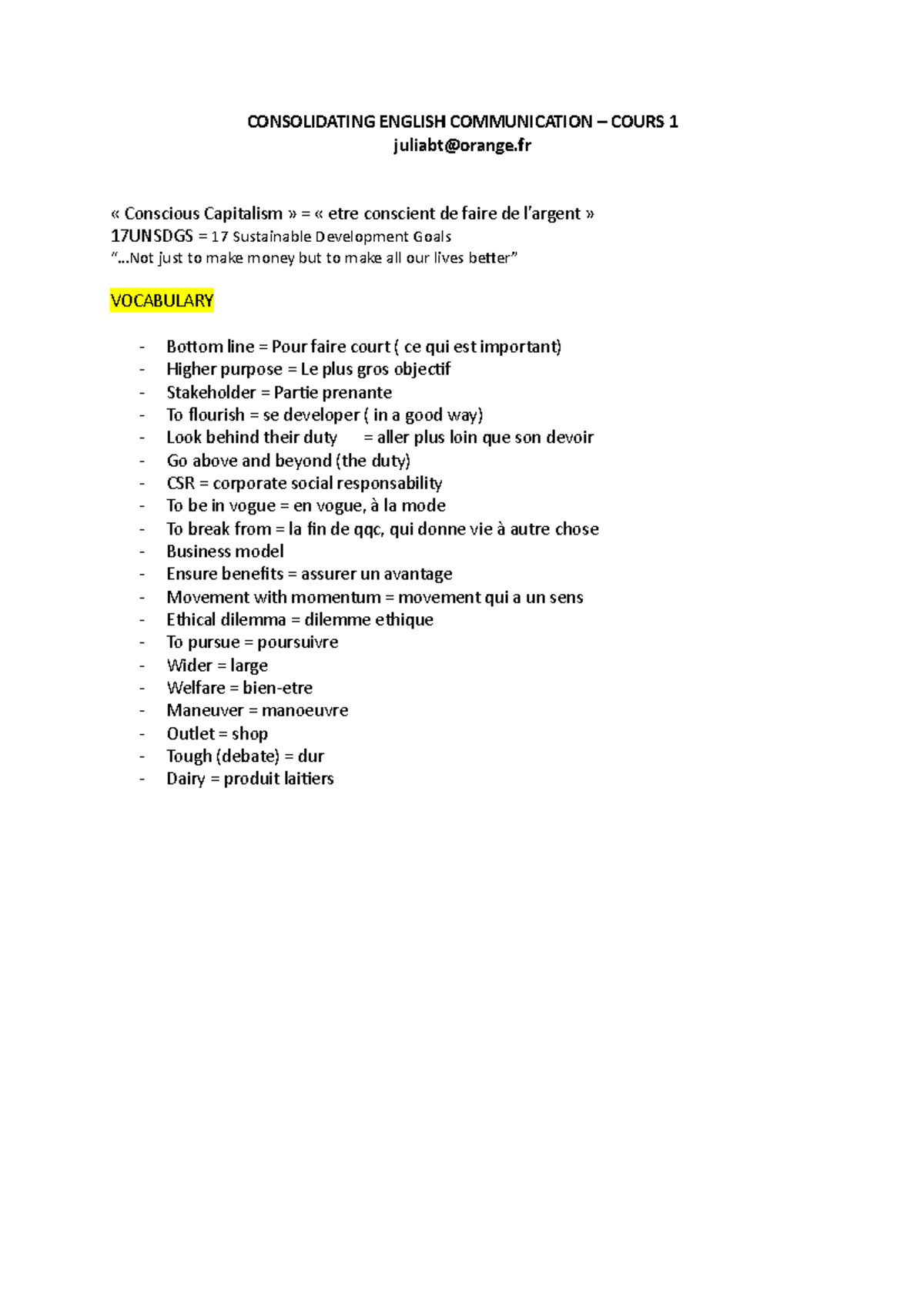 Consilated English Communication - cours 1 - CONSOLIDATING ENGLISH ...