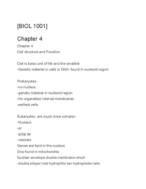 BIOL 1001-Fall 2020-3 - bio notes - BIOLOGY 1001, Section 3 Fall 2020 ...