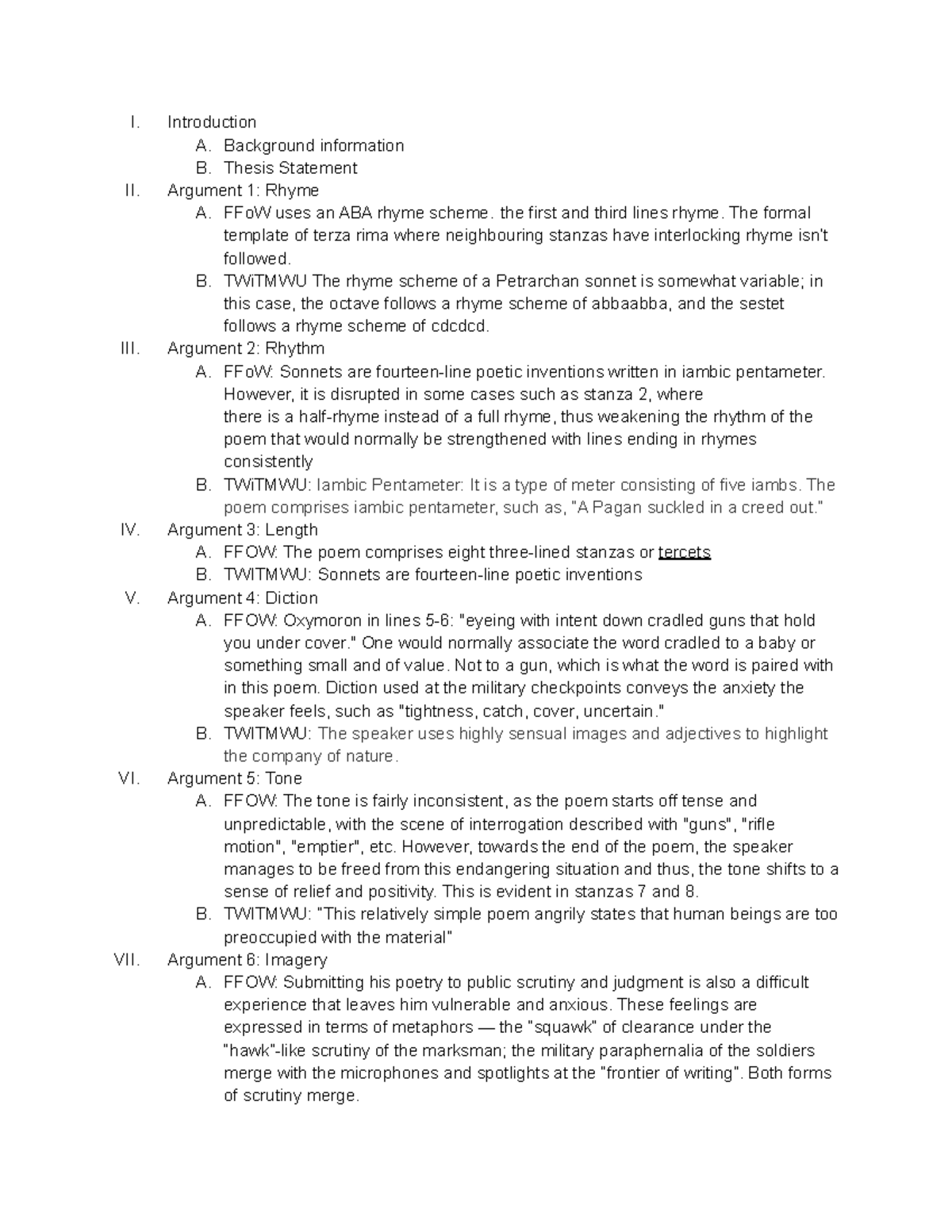 ENG 201 Paper 3 Outline - I. Introduction A. Background information B ...