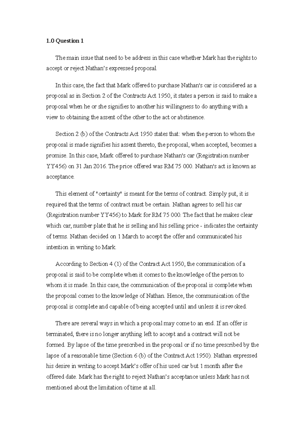 Group Assignment Business Law 1 Question 1 The Main Issue That Need