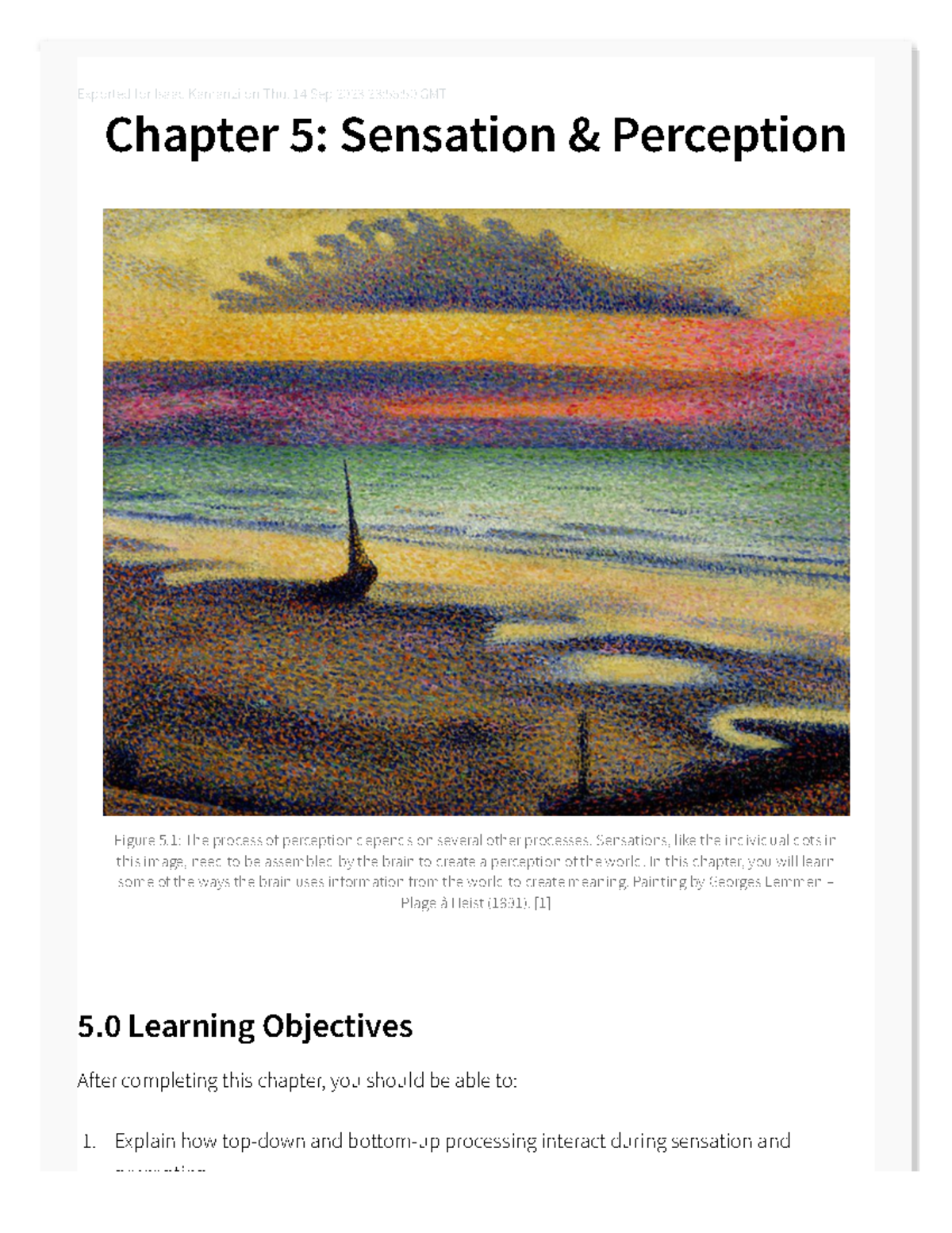 Module 5: Sensation & Perception - Exported for Isaac Kamanzi on Thu, 14 Sep 2023 23:56:50 GMT ...
