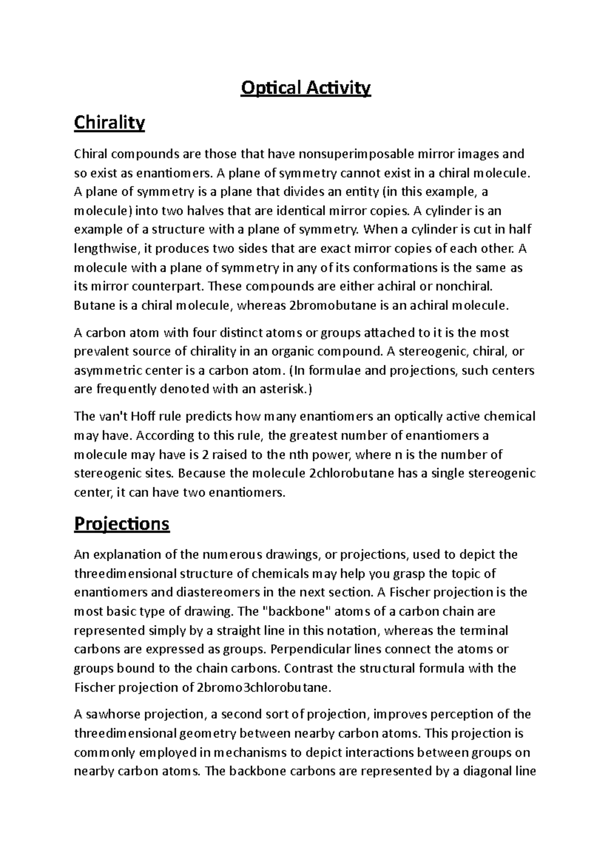 Optical Activity - Organic Chemistry Relevant Material - Optical Activity Chirality Chiral ...