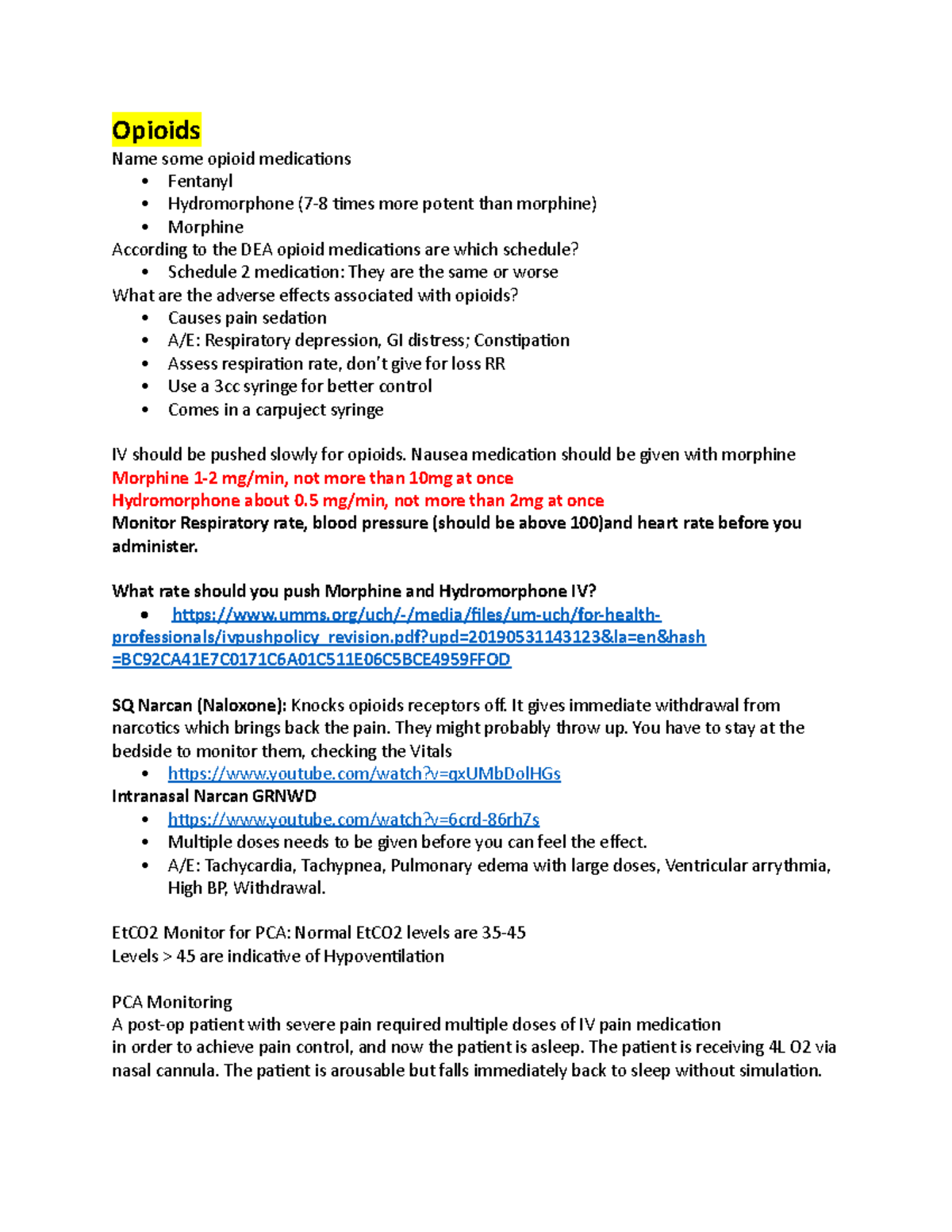 Opioids - Well outlined Pharmacology detailed notes. - Opioids Name ...