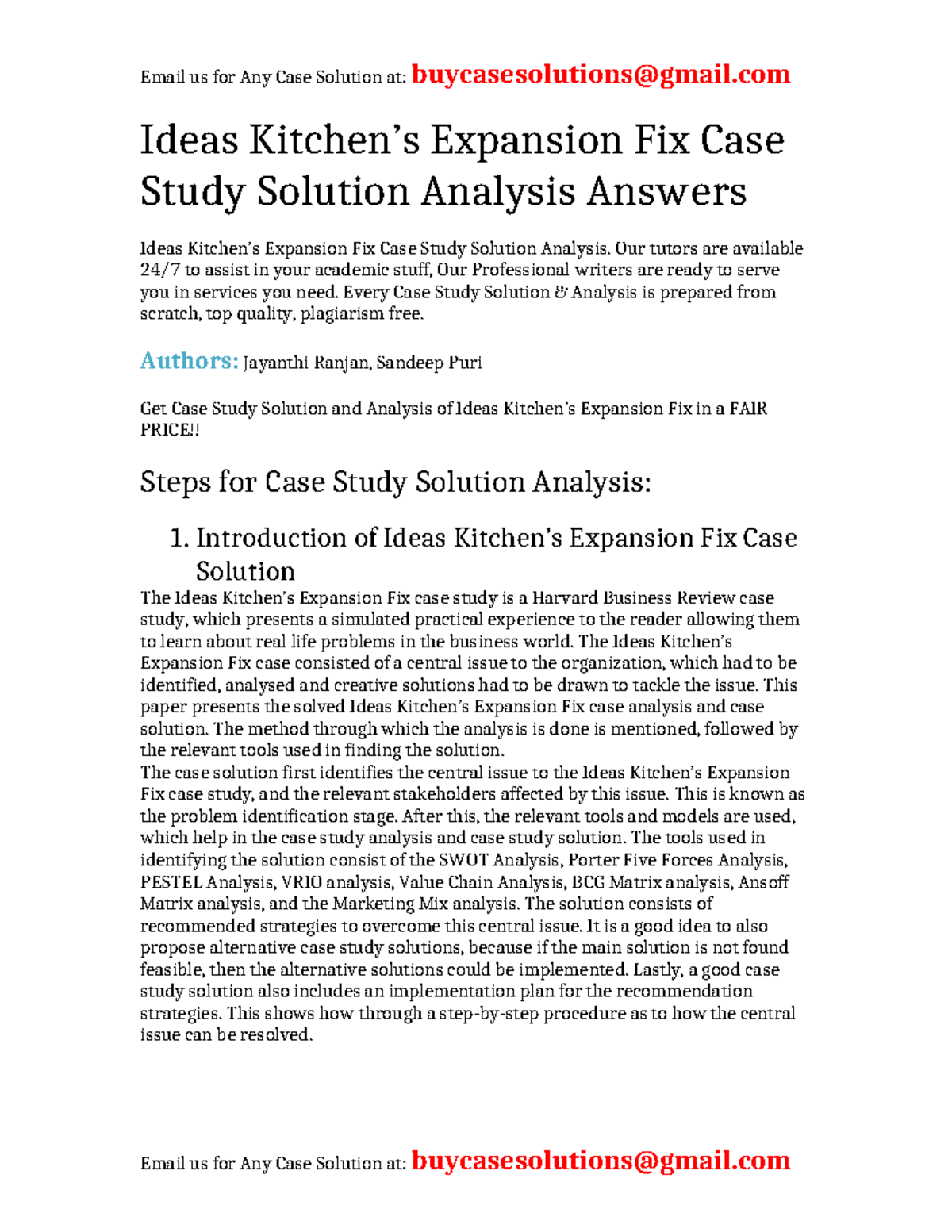 Case Solution Ideas Kitchen's Expansion Fix - Ideas Kitchen’s Expansion Fix Case Study Solution ...