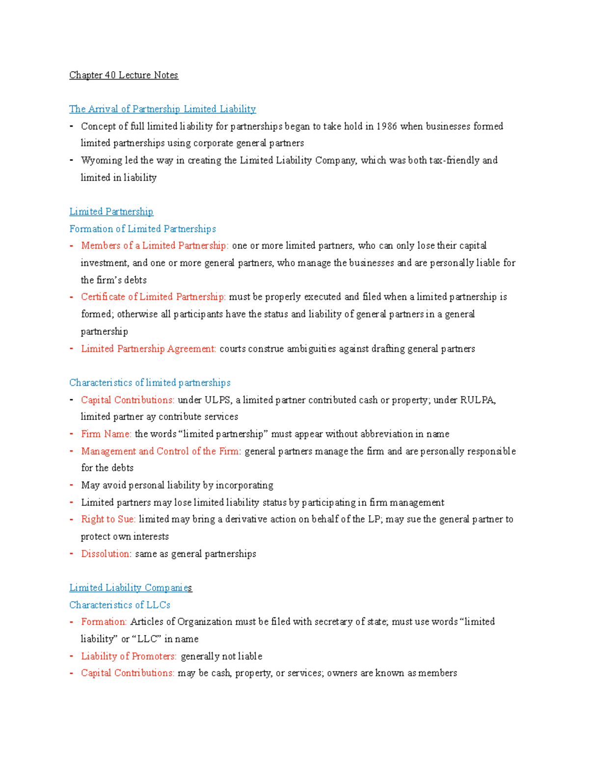 BL-201: Chapter 40 Lecture Notes - Chapter 40 Lecture Notes The Arrival ...