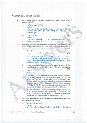 Lecture 3 - divide and conquer - Algorithms and Complexity (EE2‐10C) Divide and Conquer Cormen ...