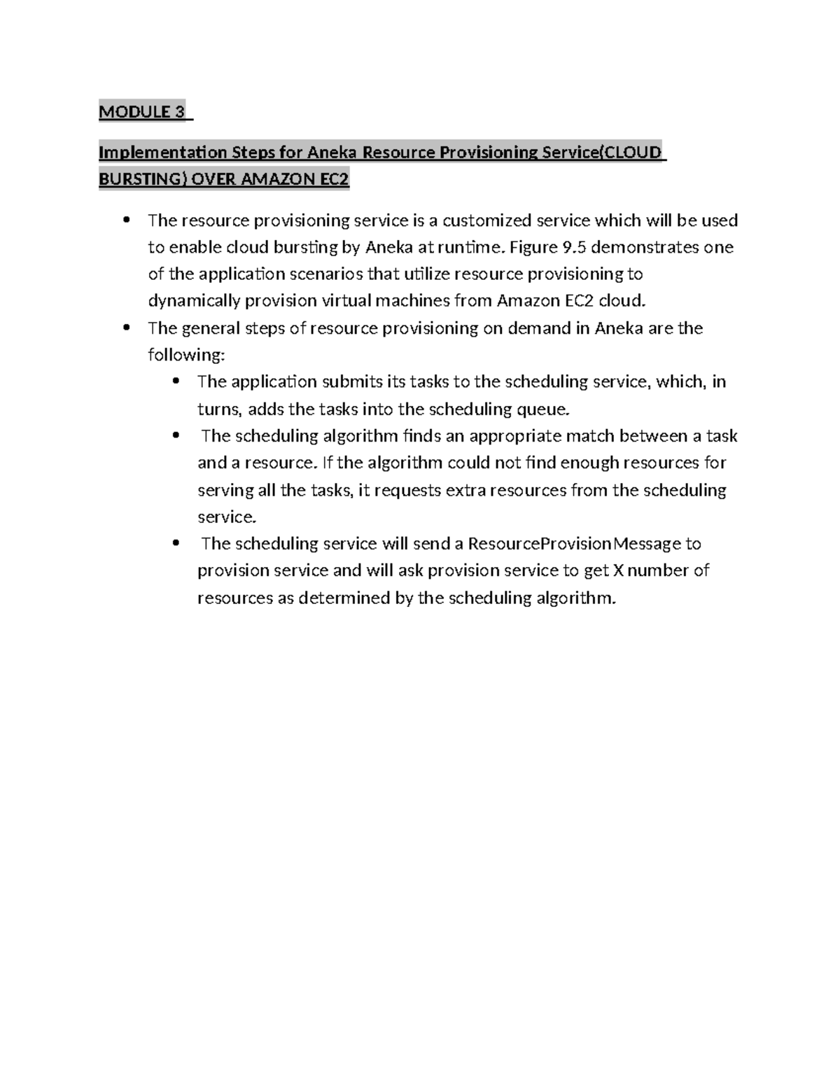 Cloud Bursting - VVHVHHVHVKJBKJ - MODULE 3 Implementation Steps for Aneka Resource Provisioning ...