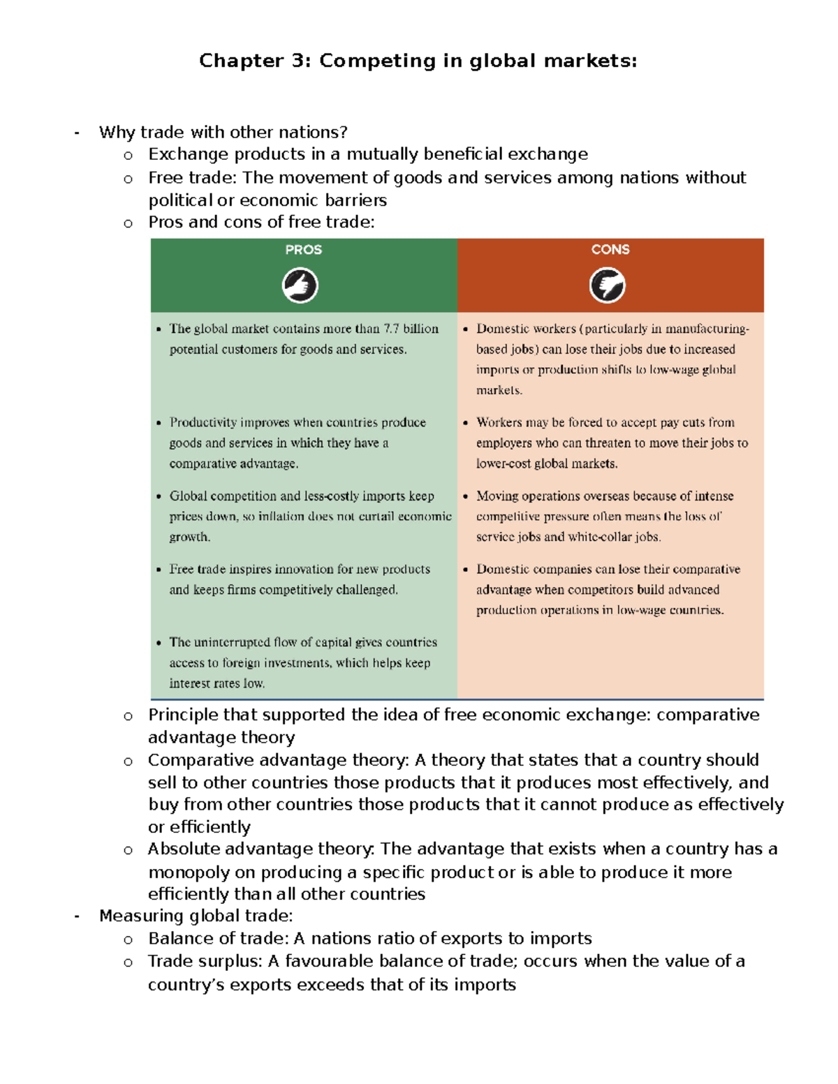 Ch 3 Competing in global markets - Chapter 3: Competing in global ...
