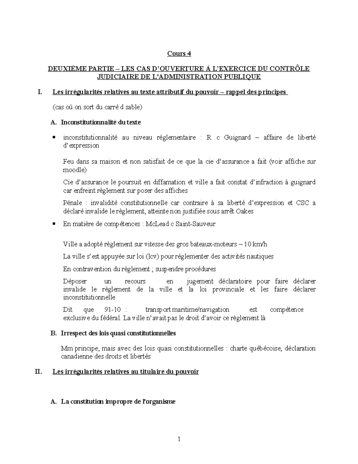 Cours 4 - Plan d Ã©taill Ã© - Cours 4 DEUXIÈME PARTIE – LES CAS D ...