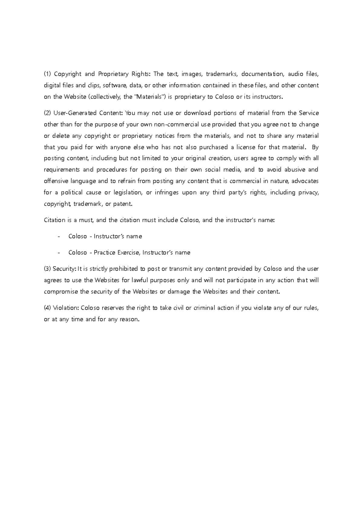 Important notice class content usage guide please read - (1) Copyright ...