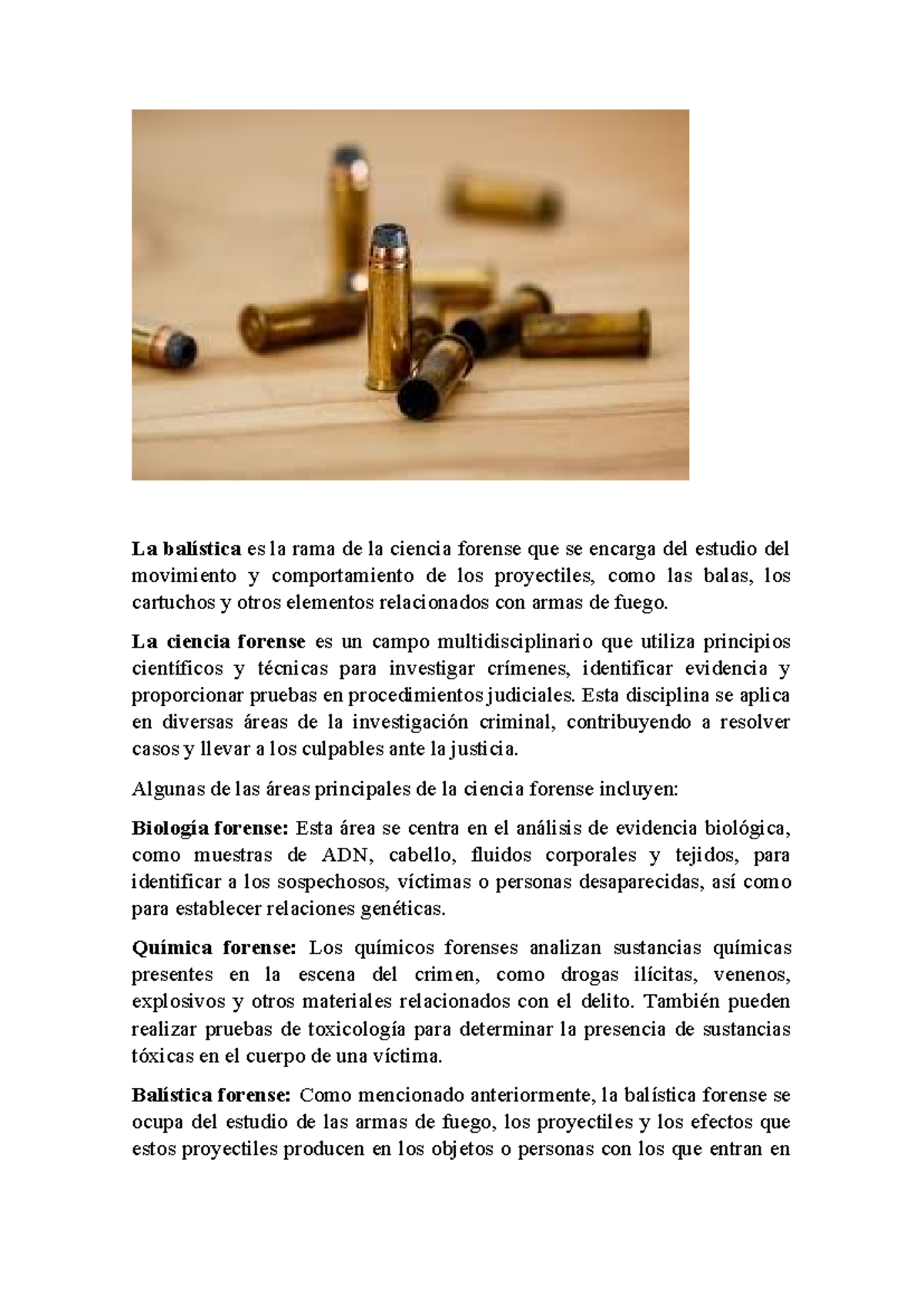 Exposicion DE Balistica Forene - La balística es la rama de la ciencia ...