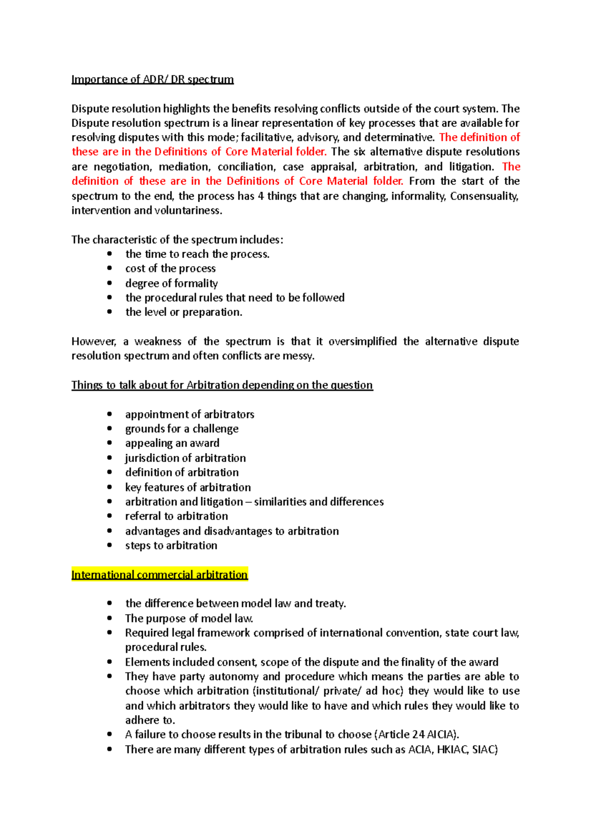 Exam writing hints - Importance of ADR/ DR spectrum Dispute resolution ...