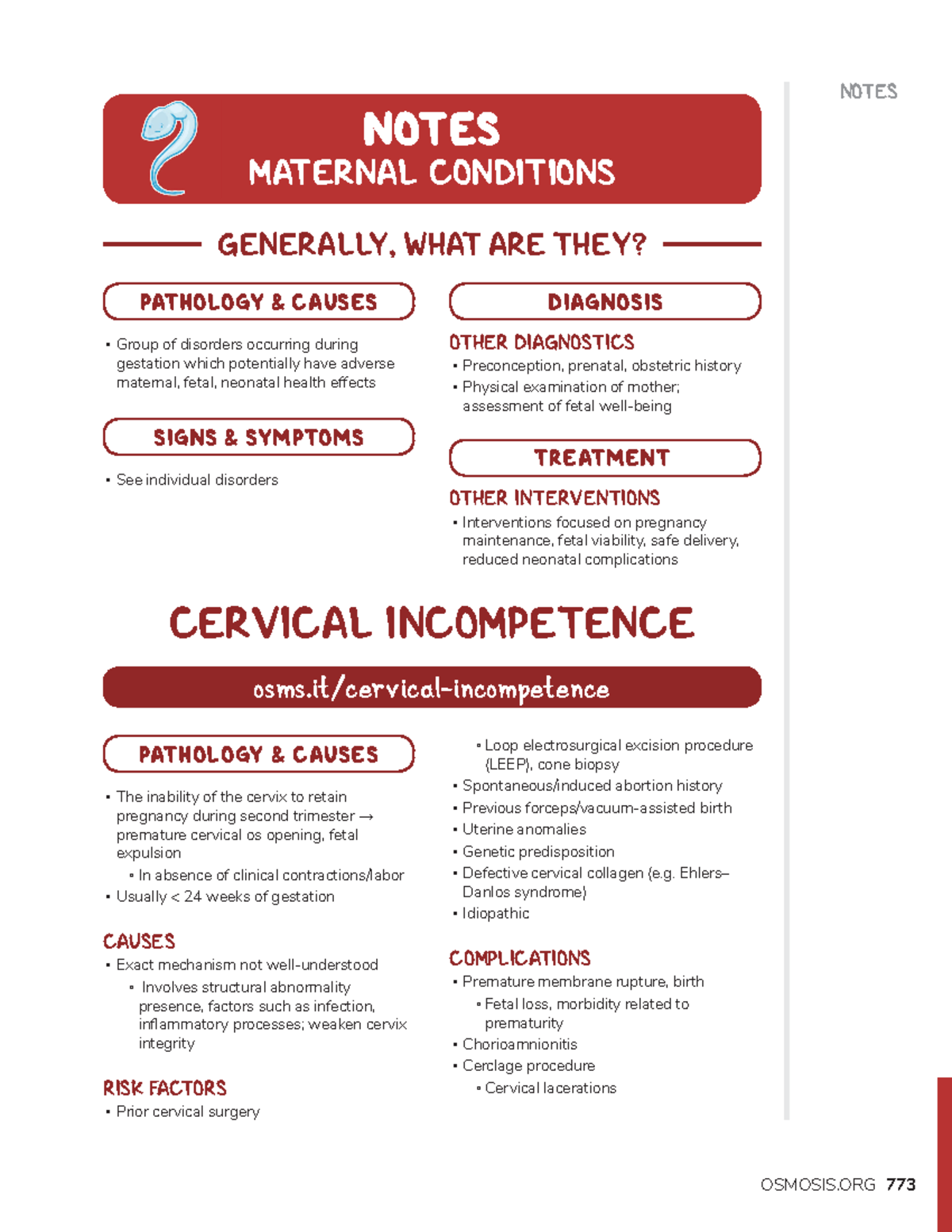 Maternal conditions - NOTES GENERALLY, WHAT ARE THEY? NOTES MATERNAL ...