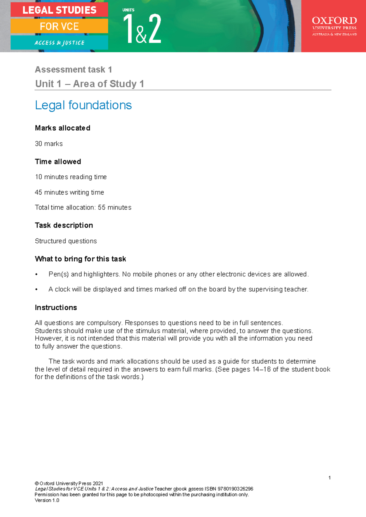 Practice SAC Solutions - Assessment task 1 Unit 1 – Area of Study 1 ...