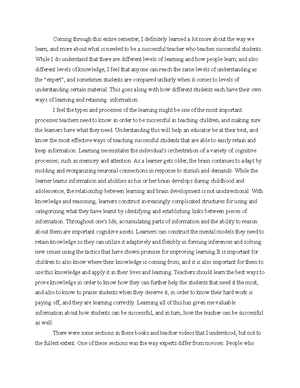 TE reflection 3 - In class writing assignments, perfect example of what ...