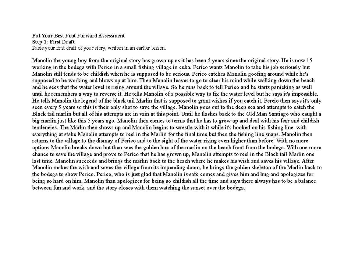 Best foot forward completeted - Put Your Best Foot Forward Assessment ...