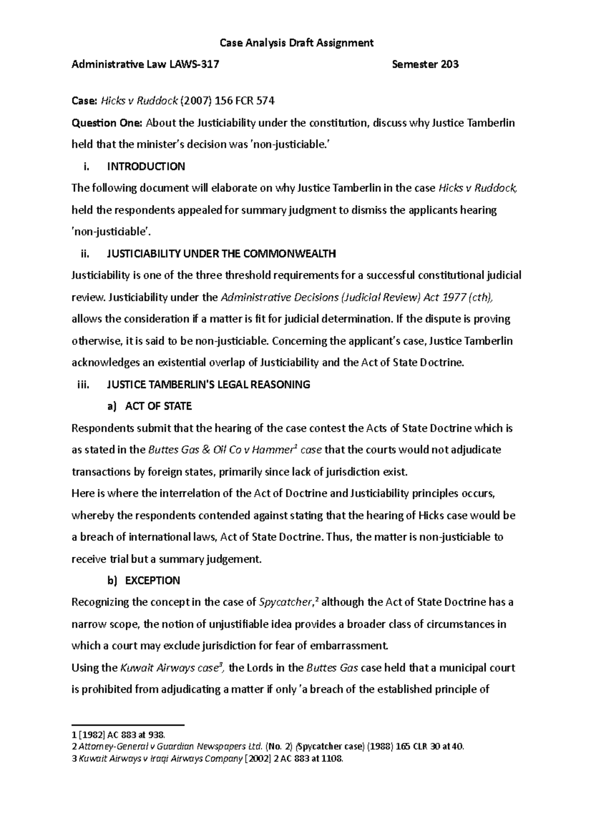 Case Analysis - Assignment Draft - Case Analysis Drat Assignment ...