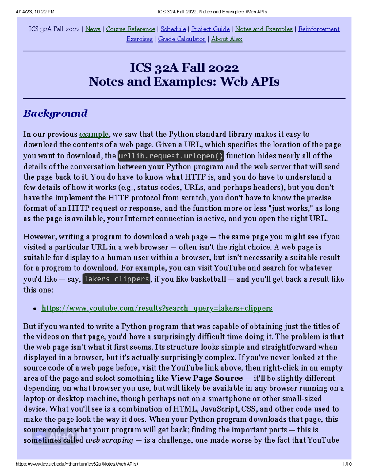 ICS 32A Fall 2022, Notes and Examples Web APIs - ICS 32A Fall 2022 ...