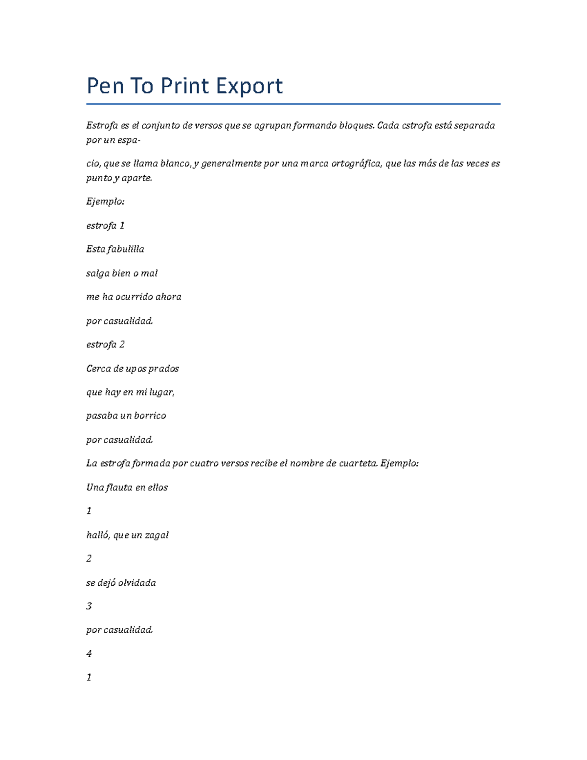 Pen2Print-Export - PARTE DOS LITERATURA 2 - Pen To Print Export Estrofa es el conjunto de versos ...