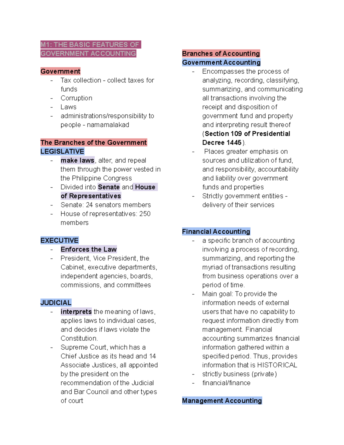 Govacc-M1 - Government Accounting module 1 notes introduction - M1: THE ...