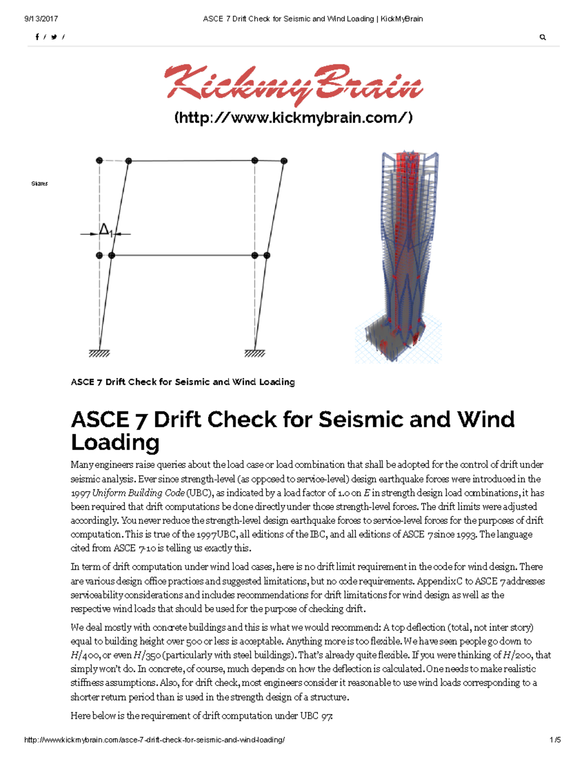 ASCE 7 Drift Check for Seismic and Wind Loading Kick My Brain - Ever ...