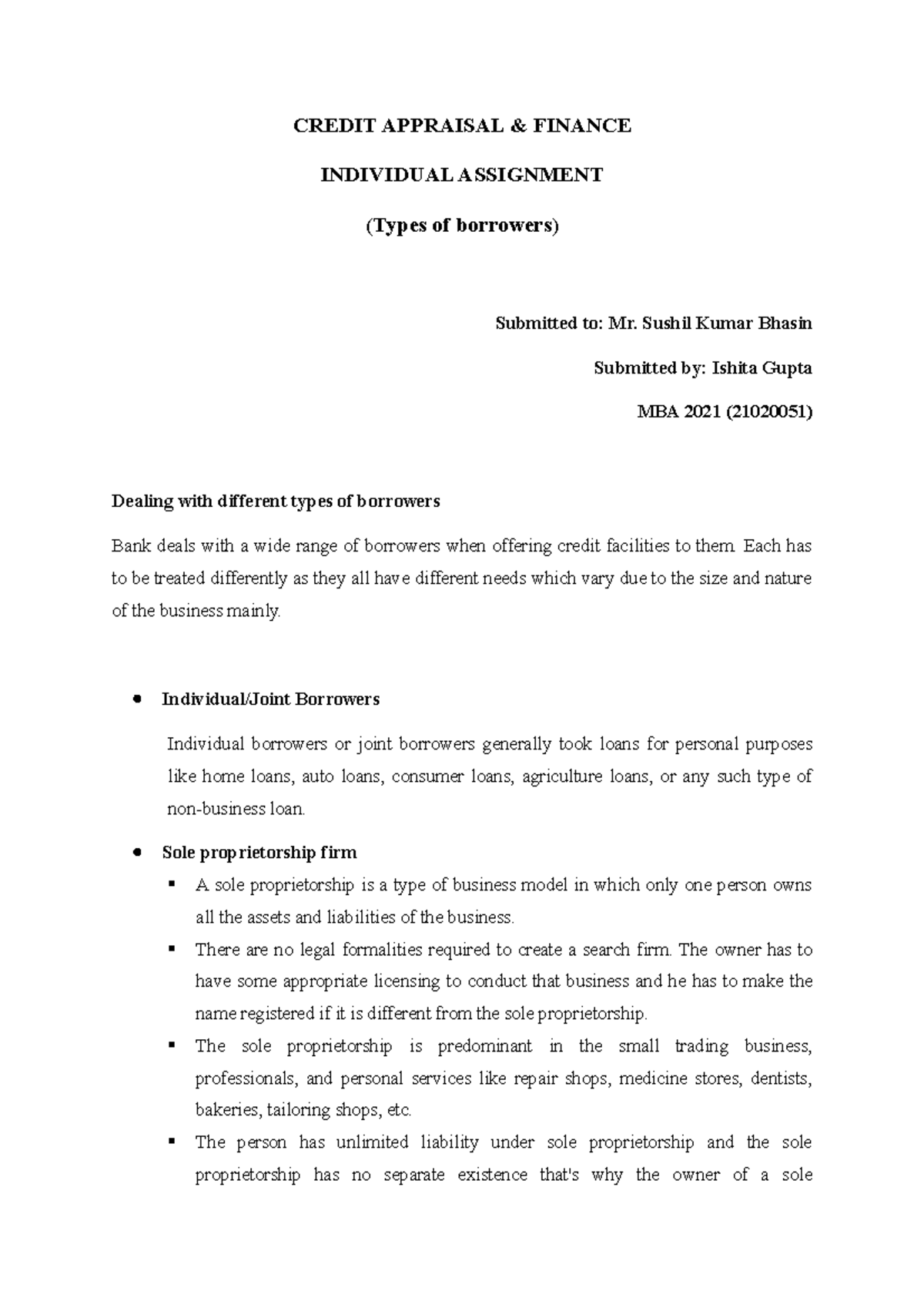 CAF Assignment Bank deals with a wide range of borrowers when offering ...