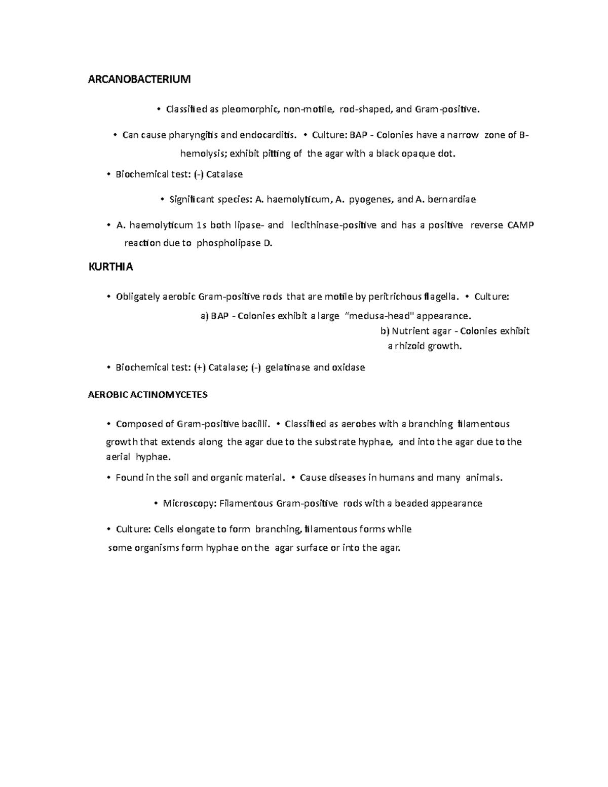 Arcanobacterium - ARCANOBACTERIUM ∙ Classified as pleomorphic, non-motile, rod-shaped, and - Studocu