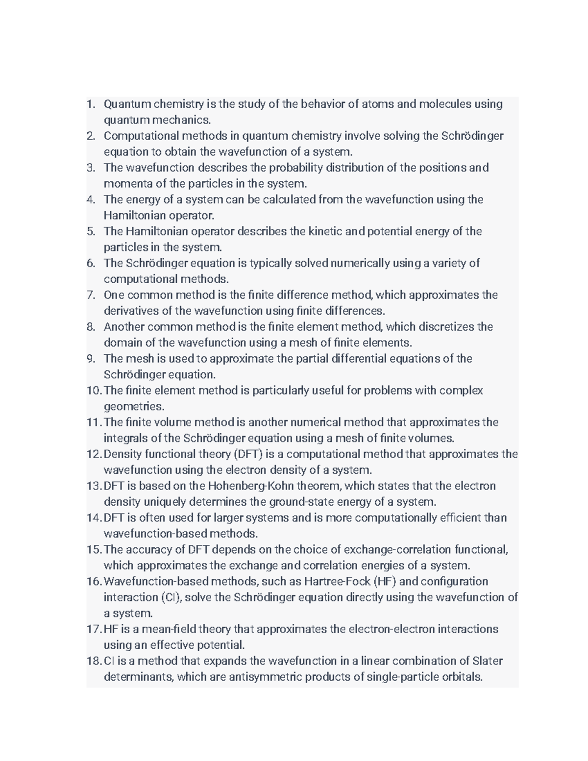 Computational methods in quantum chemistry Notes - Quantum chemistry is ...