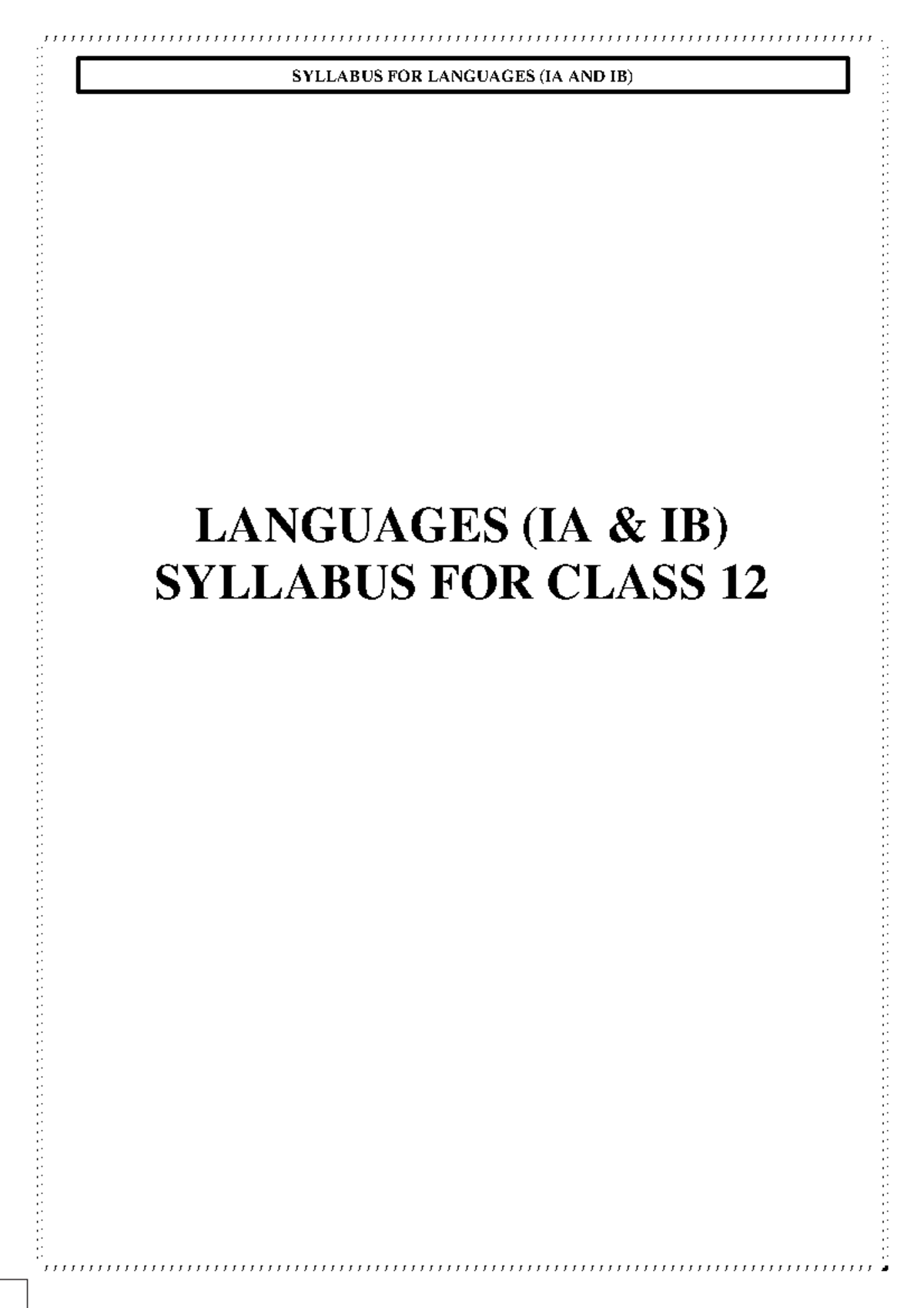 Language Syllabus(IAand IB) - SYLLABUS FOR LANGUAGES (IA AND IB ...