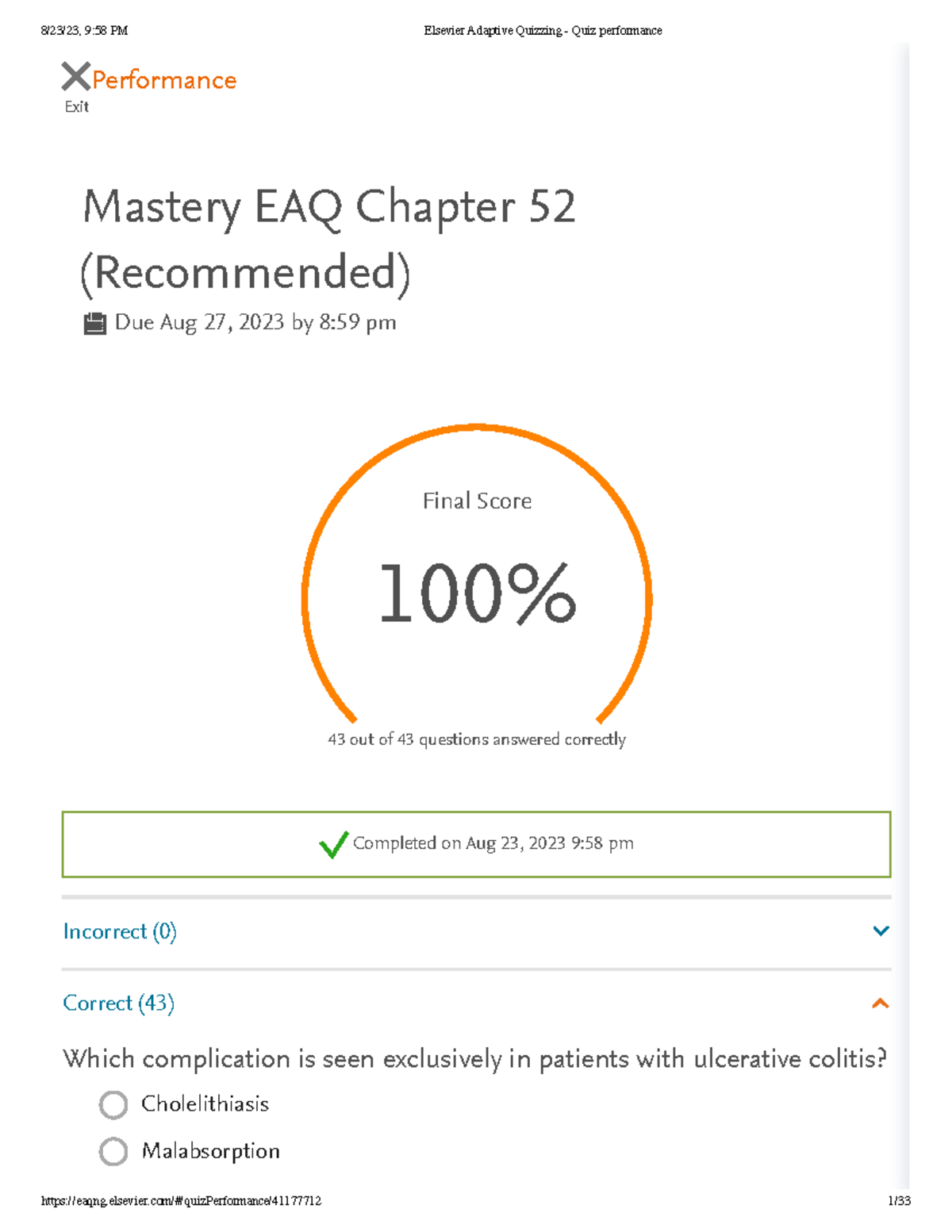 MS EAQ Chapter 52 - EAQ - Exit Performance Mastery EAQ Chapter 52 ...