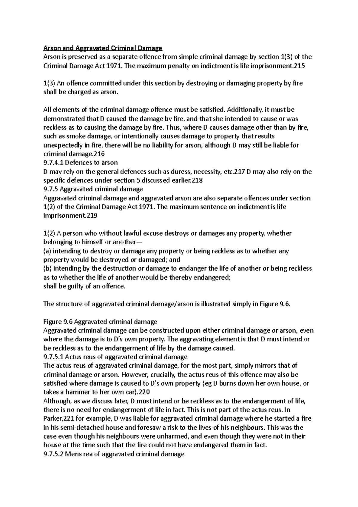 Arson and Aggravated Criminal Damage - The maximum penalty on ...