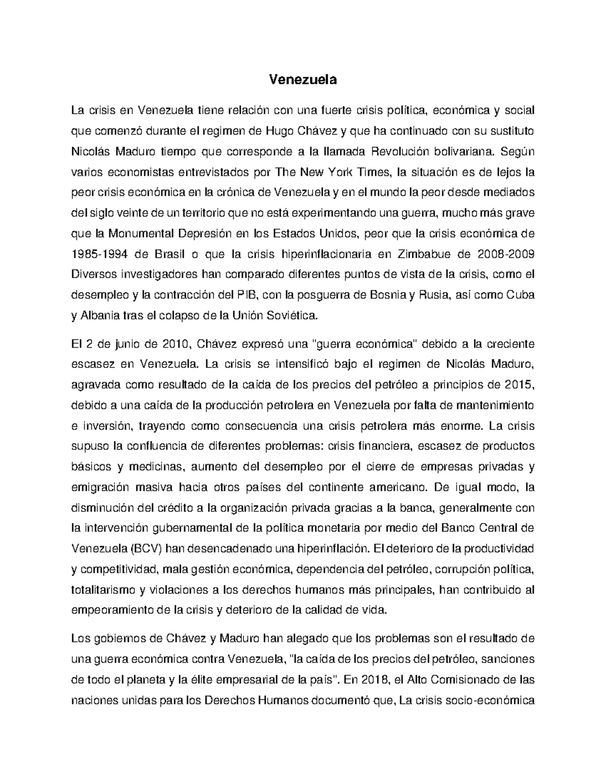 Venezuela - Vnezuela - Venezuela La crisis en Venezuela tiene relación ...