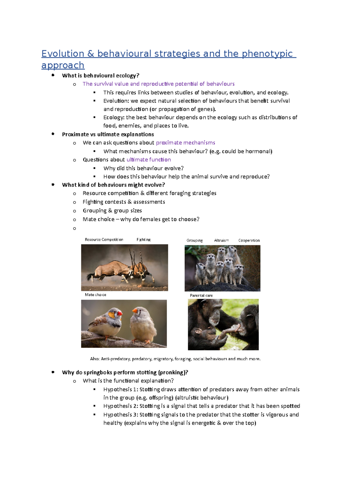 Kin selection and social behaviour - Evolution & behavioural strategies ...